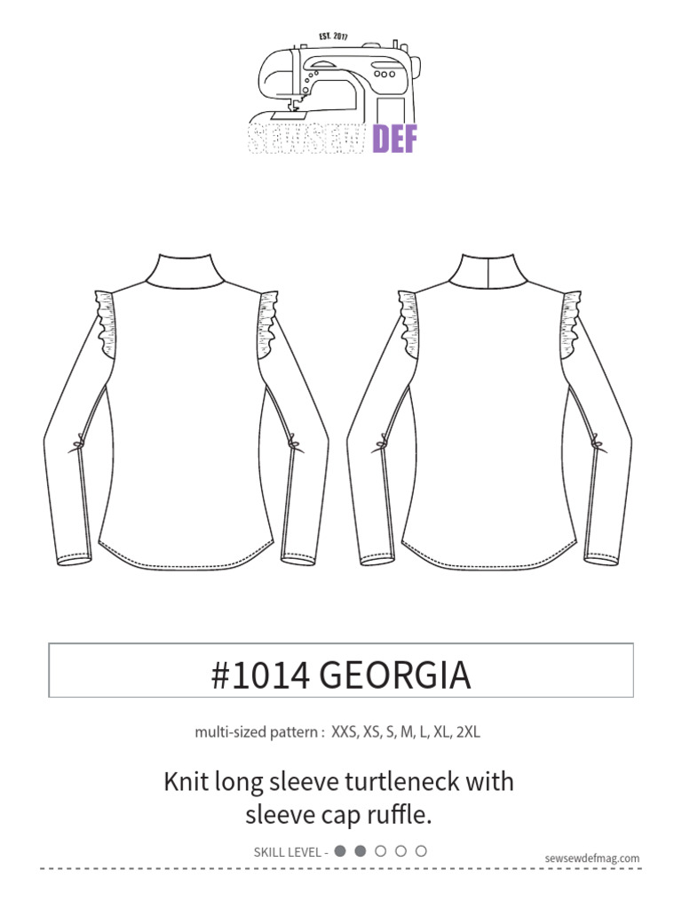 Georgia Turtleneck Sewing Pattern Guide | PDF | Seam (Sewing) | Sewing