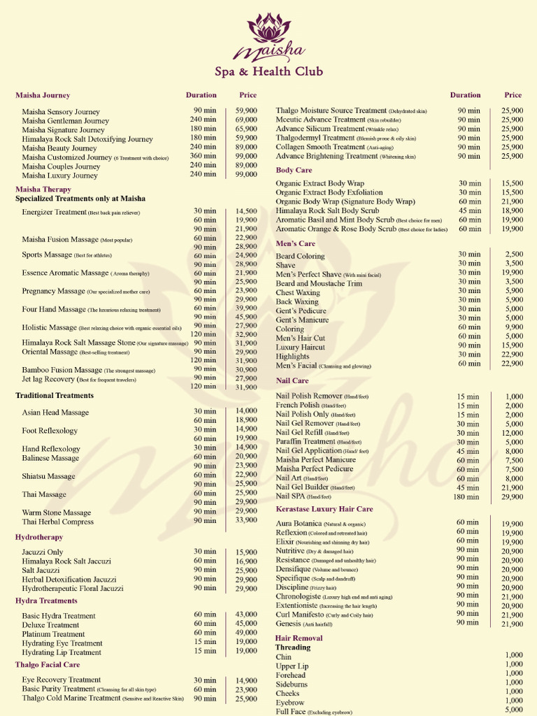 Maisha Spa Wellness Cms Document | PDF
