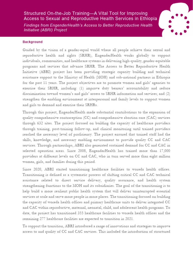 Structured On The Job Training-A Vital Tool For Improving Access To ...