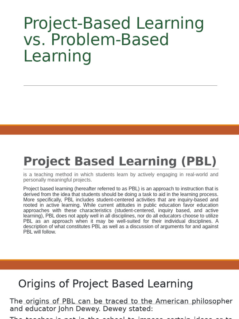 Project Based Learning Vs 010410 | PDF | Project Based Learning | Learning