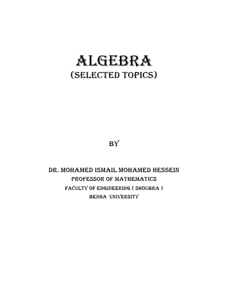 ALGEBRA | PDF | Factorization | Polynomial