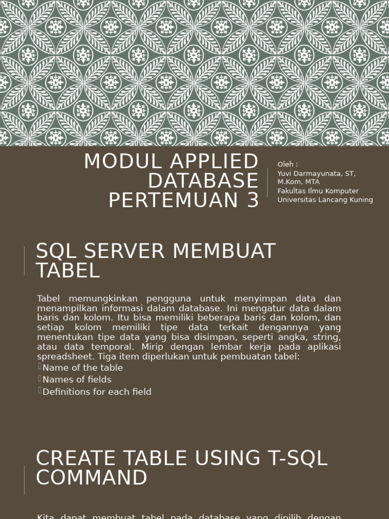 Modul 3 Dan 4 Applied Database | PDF