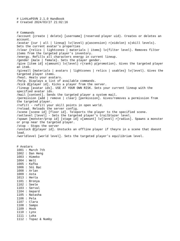 Lunar Core Handbook | PDF