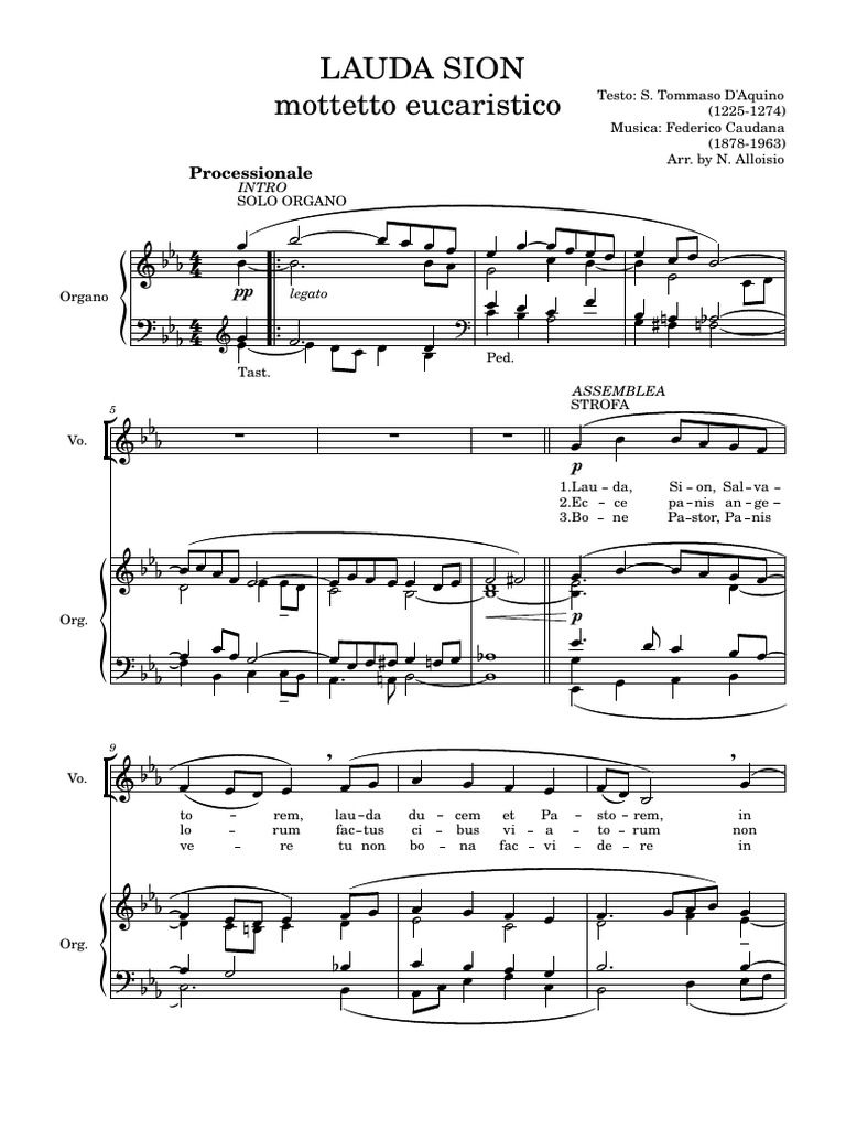 Lauda Sion Mottetto Eucaristico F. Caudana | PDF