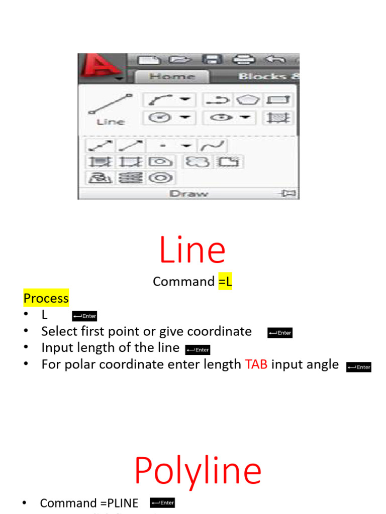 Step-by-Step Drawing Commands Guide | PDF | Circle | Radius