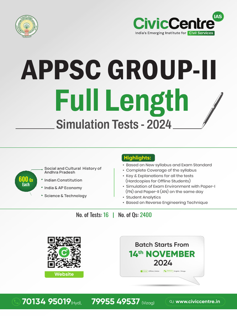APPSC Group-II-Simulaion-Test Plan Shedule Civiccentre IAS | PDF ...