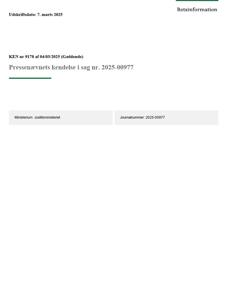 2025-03-04 - Pressenaevnets Kendelse I Sag Nr. 2025-00977 ...