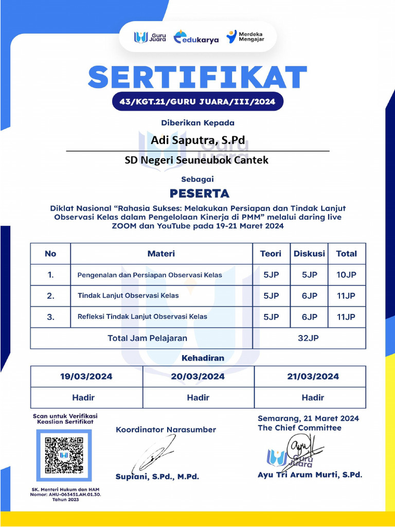 Sertifikat Webinar Adi TGL 19-21 Maret 2024 | PDF