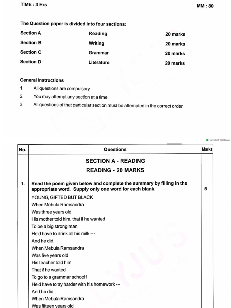 Class 9th Annual Question Paper | PDF