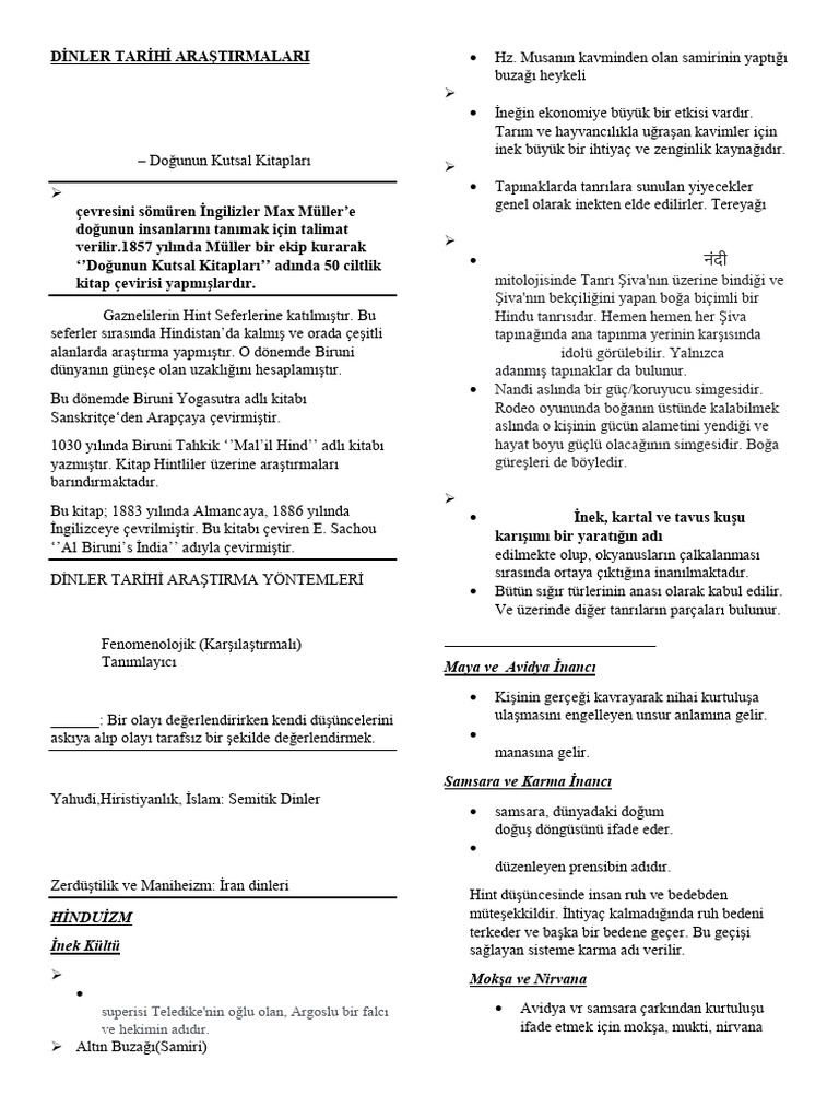 DİNLER TARİHİ II Ders Notları | PDF