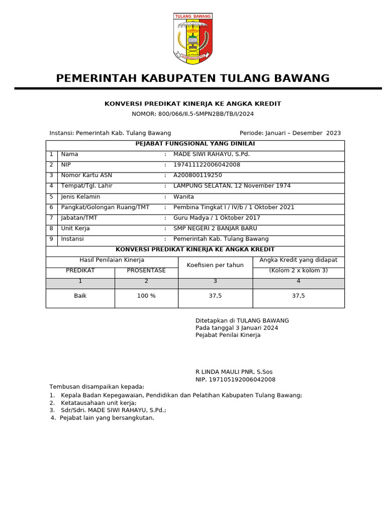 Pak Made Siwi Rahayu SPD 2023 | PDF