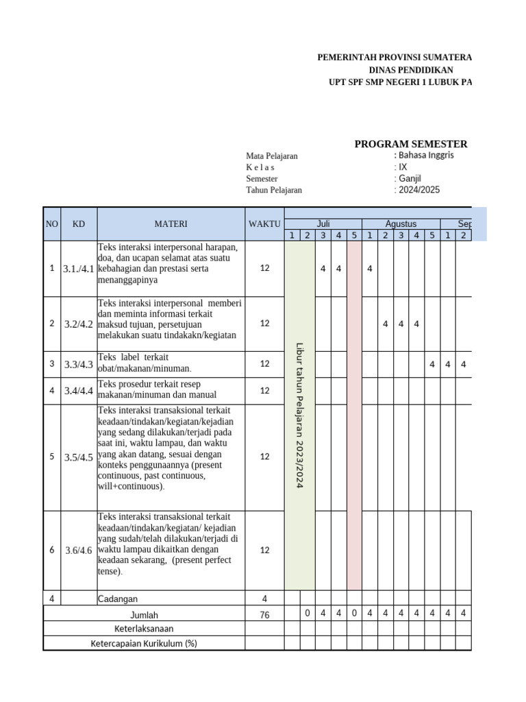 PROSEM BING 9 2023-2024 | PDF