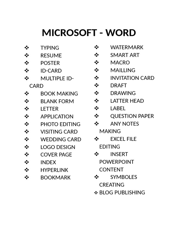 Microsoft Word Syllabus Overview | PDF