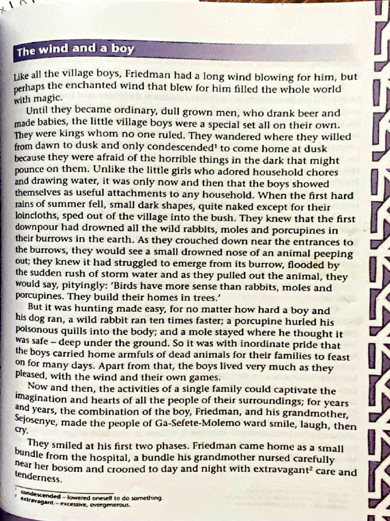 The Wind A Boy Short Story | PDF | Zoology