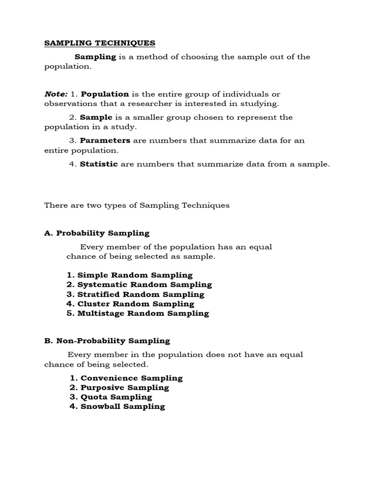 Sampling Techniques | PDF