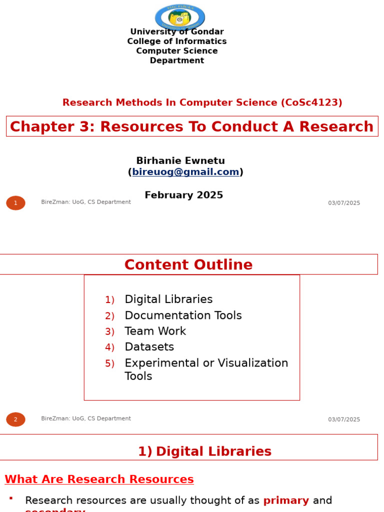 RM CH 03 - Resources To Conduct A Research (Version 1) | PDF ...