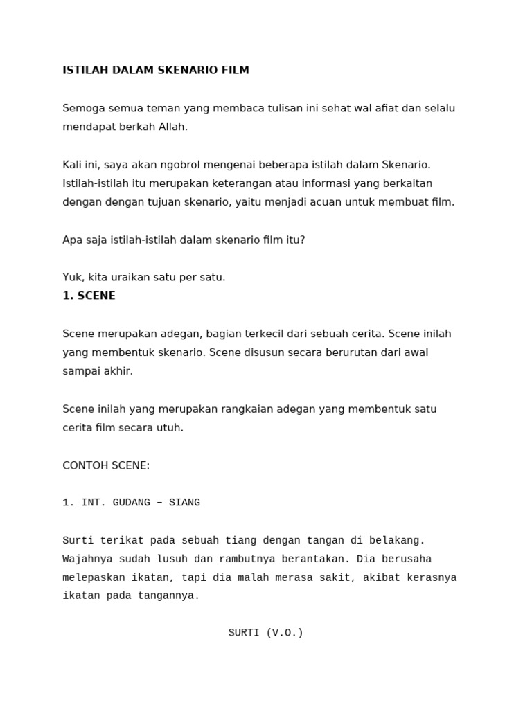 Istilah Dalam Skenario Film | PDF