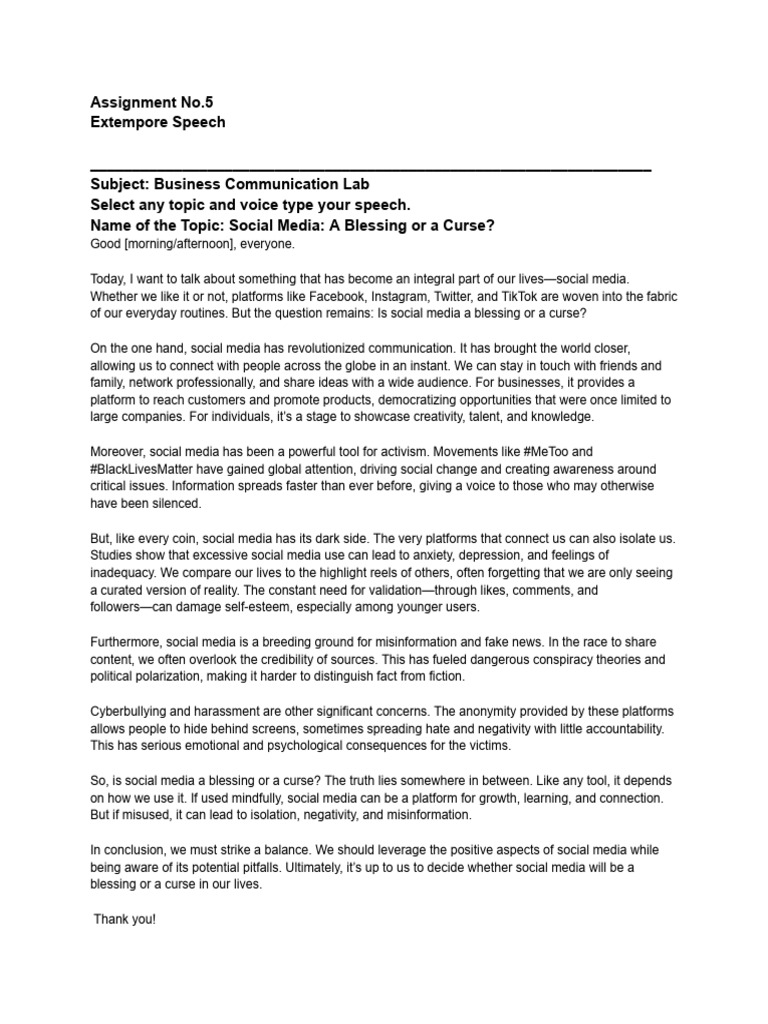 Assignment No 5 BCL | PDF | Social Media | Popular Culture & Media Studies