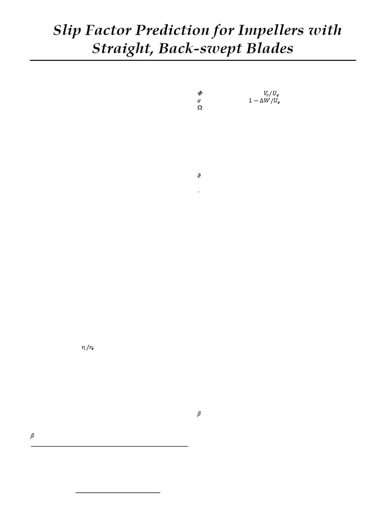 Slip Factor Prediction For Impellers | PDF | Turbine | Mechanical Engineering