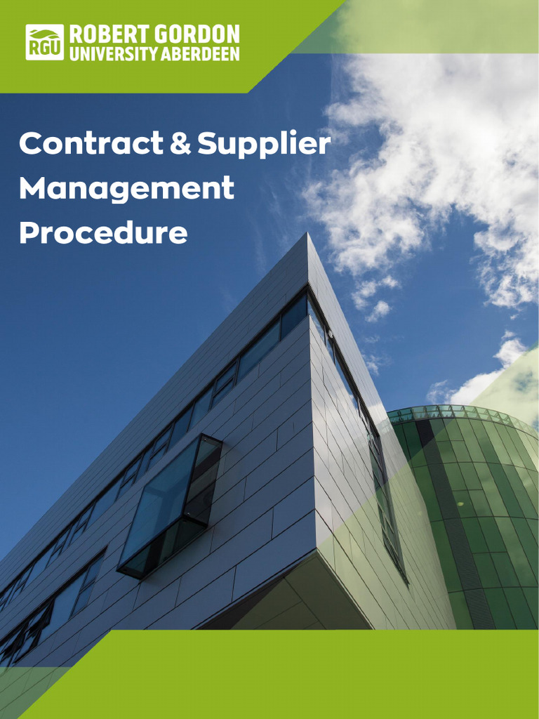Contract & Supplier Management Procedure | PDF