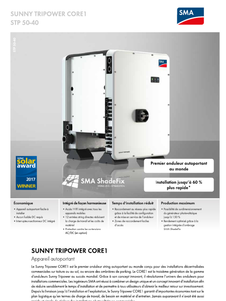 Datasheet-SMA-CORE-1-STP-50-40-FR | PDF