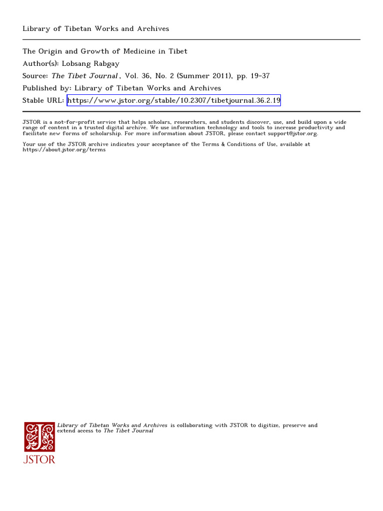 Rabgay OriginGrowthMedicine 2011 | PDF | Tibetan Buddhism | Buddhist Texts