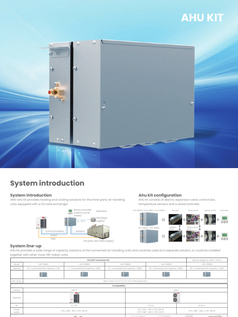 VRF Vivax Catalog AHU-Kit | PDF | Transport Phenomena | Thermodynamic ...