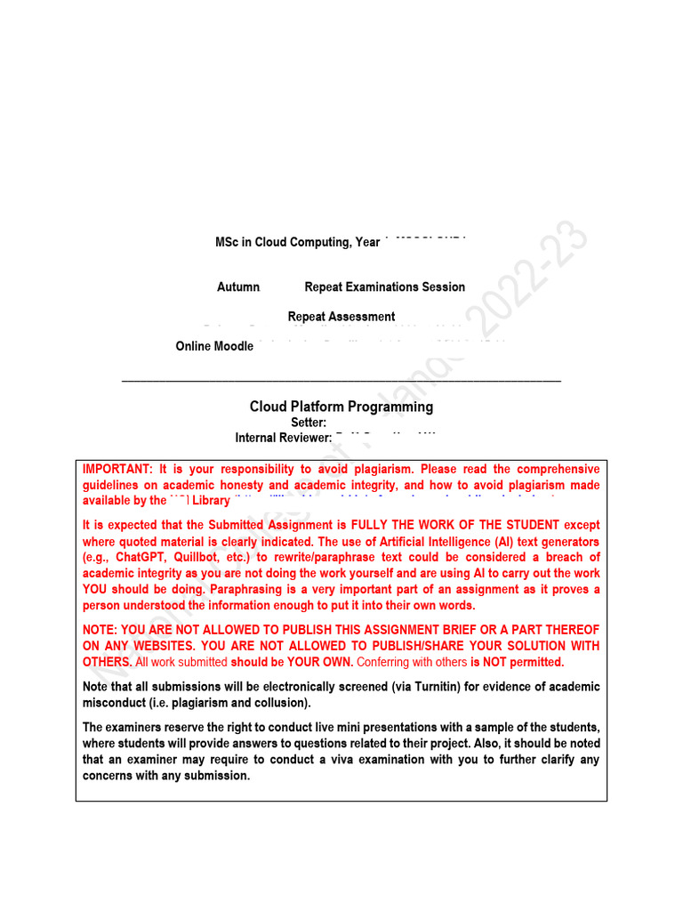 Cloud Platform Programming-Repeat Asssessment | PDF | Cloud Computing | Library (Computing)