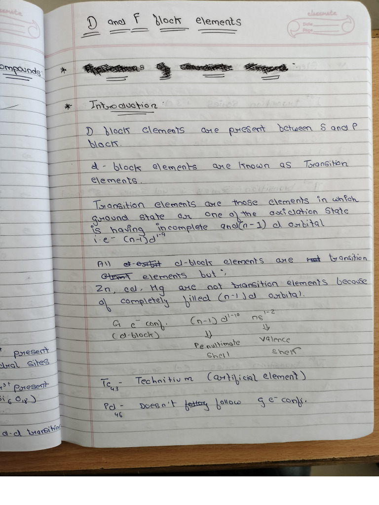 D and F Block Notes | PDF