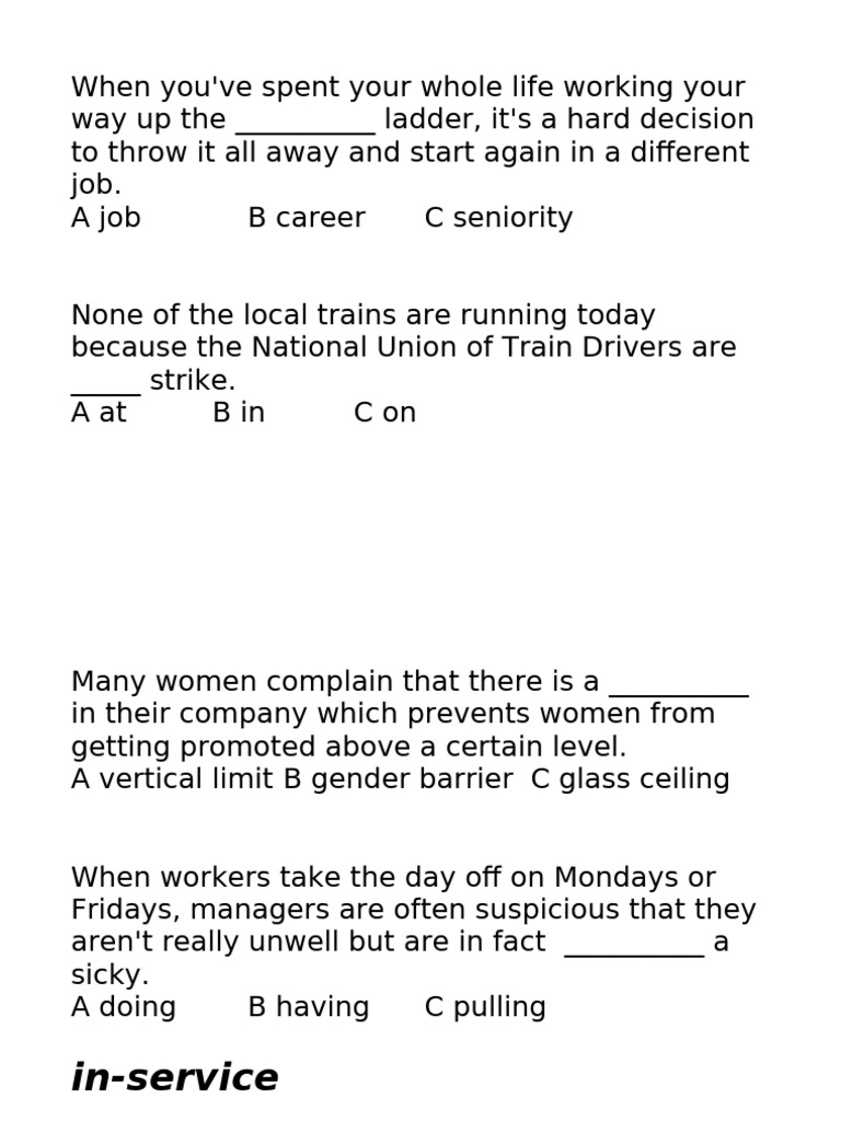 Workplace Vocabulary and Concepts Guide | PDF | Employee Benefits ...
