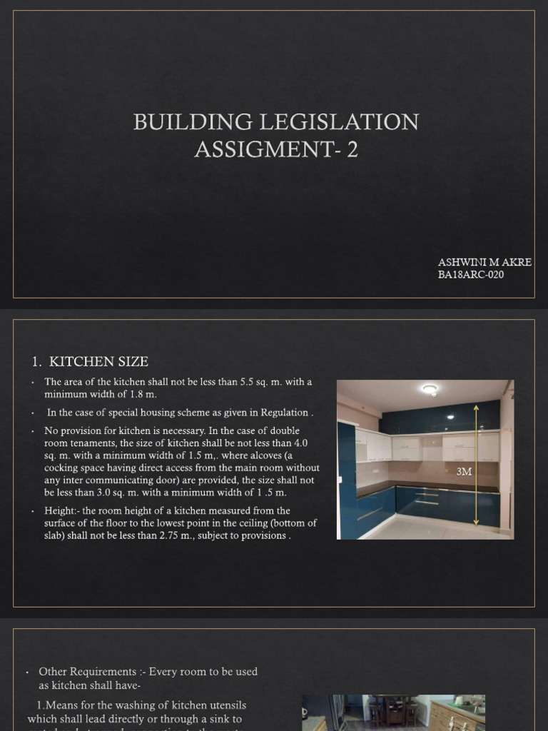 Building Legislation Guidelines for Kitchens | PDF