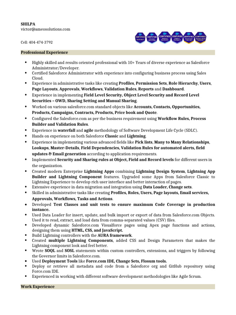 Shilpa_SalesforceResume (1) | PDF | Cloud Computing | Software Development