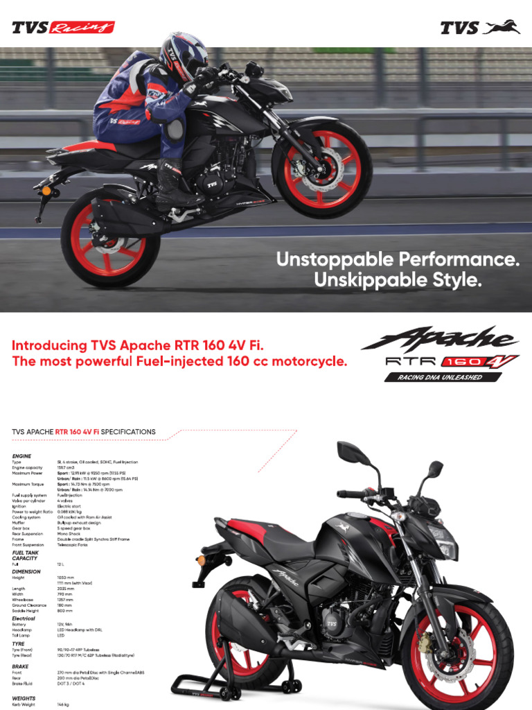 TVS Apache RTR 160 4V FI Brochure | PDF