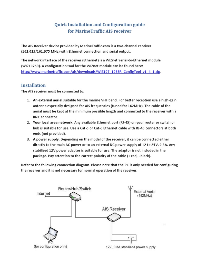 AIS Configuration WIZ107SR | PDF | Ip Address | Port (Computer Networking)