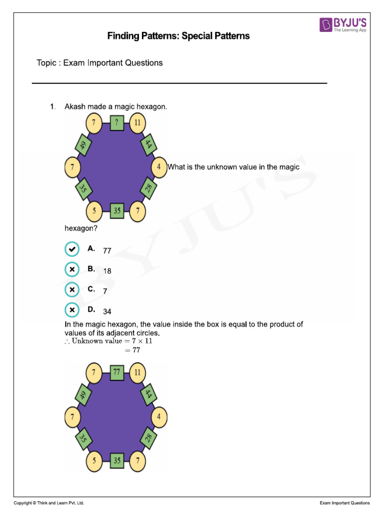 CBSE - G 05 - Finding Patterns - EIQ | PDF