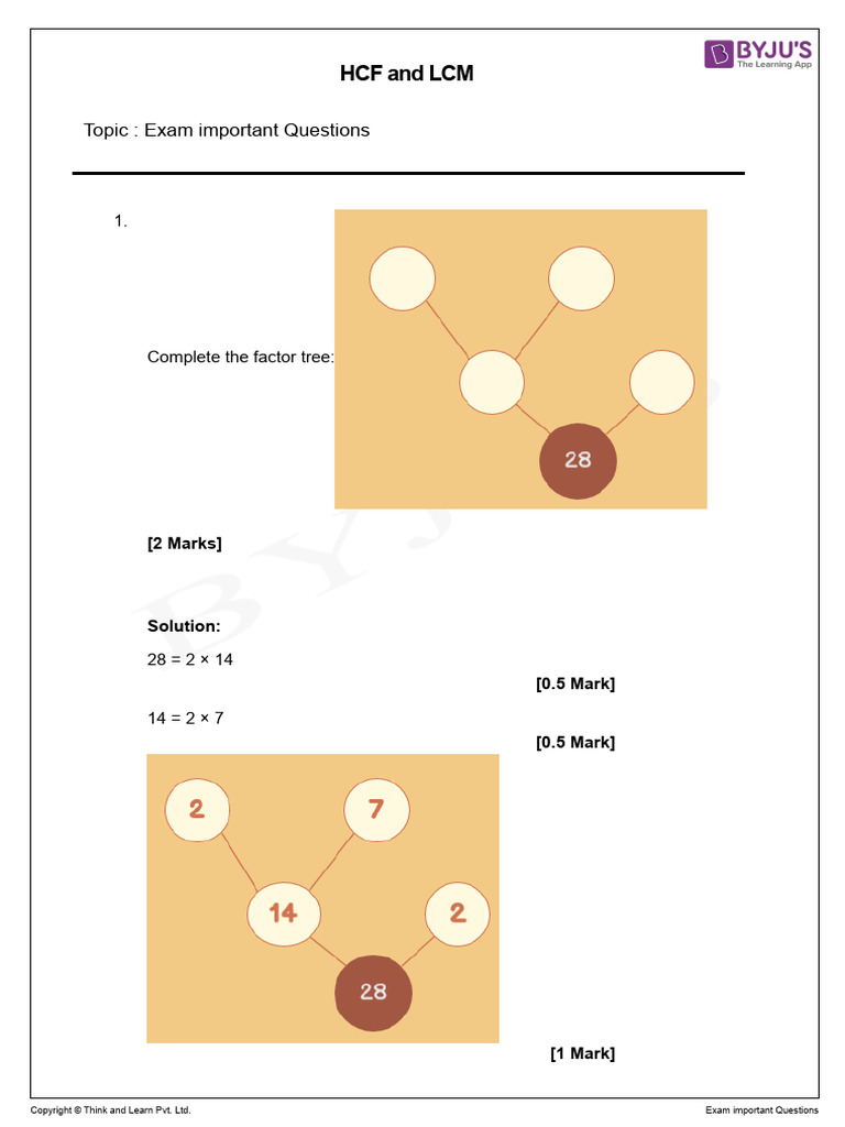 CBSE_G 05_HCF and LCM_EIQ | PDF | Elementary Mathematics | Mathematics