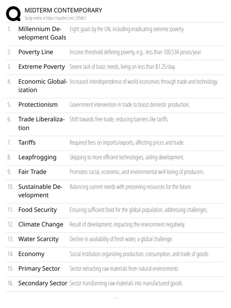 MIDTERM CONTEMPORARY | PDF | Globalization | Poverty