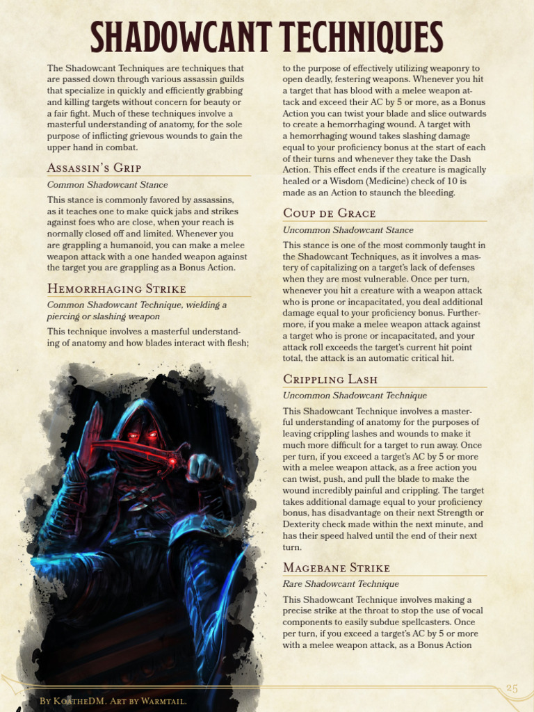 Hidden Martial Techniques and Stances - Shadowcant Techniques | PDF | Grappling