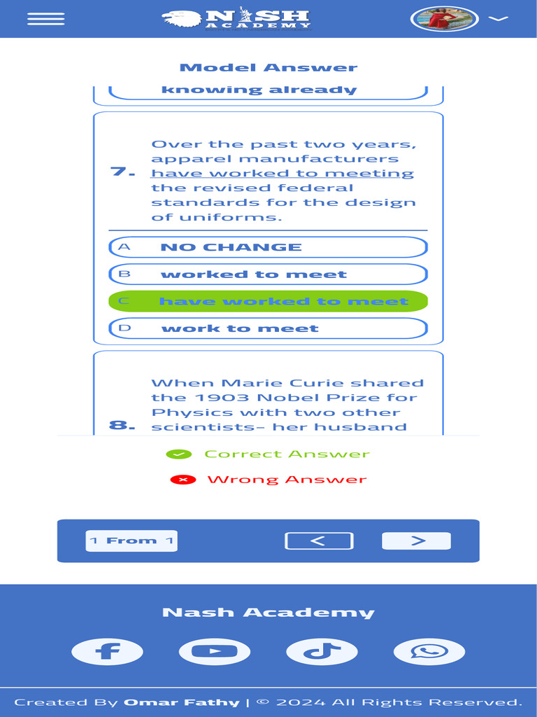 Model Answer Nash Academy | PDF