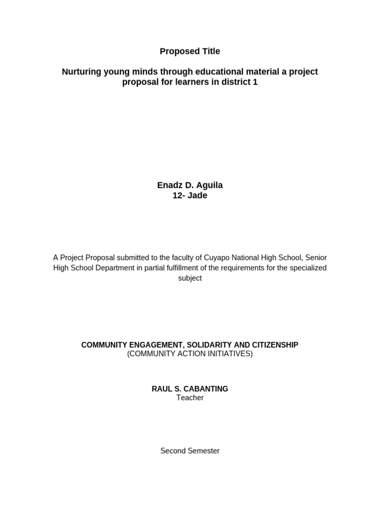 CESC-Project-Proposal (ENADZ) HH | PDF | Mind | Learning