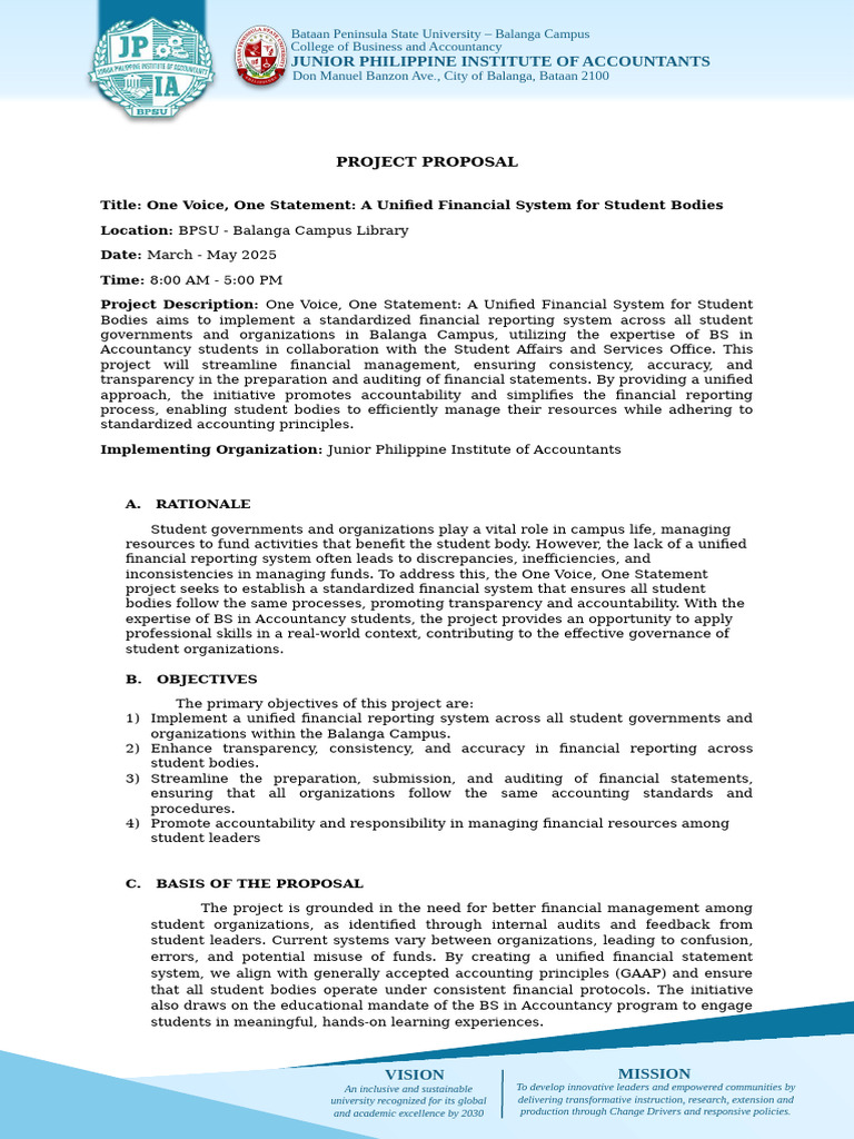 PROJECT PROPOSAL (2) | PDF | Accounting | Audit