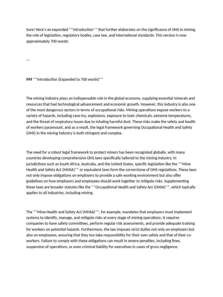 ChatGpt MLaw Intro WPS Office | PDF | Occupational Safety And Health | Mining
