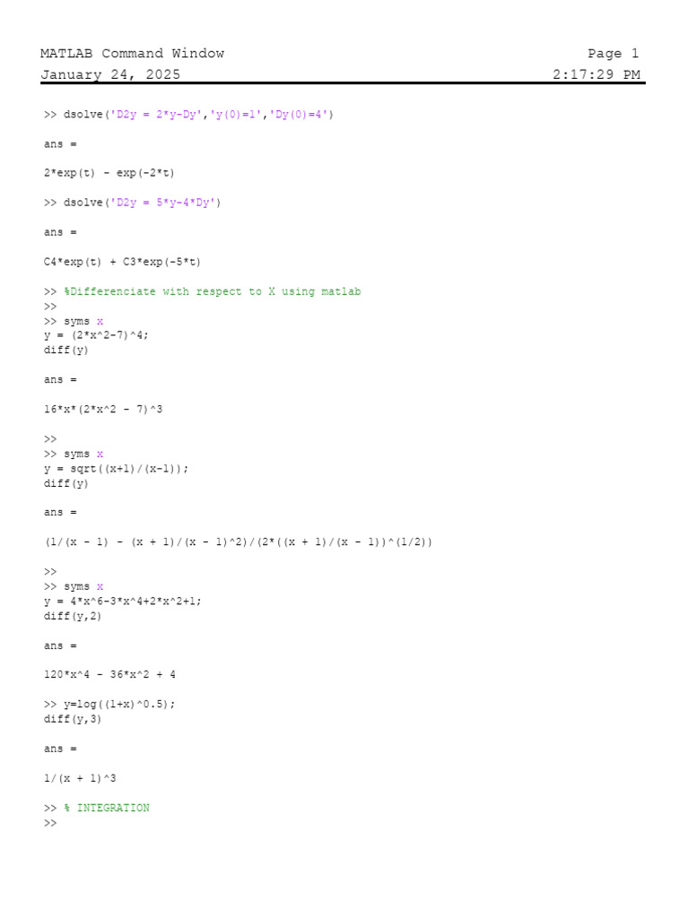 Differentiation and Integration | PDF