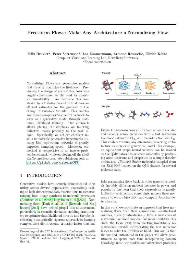 Free-Form Flows: Make Any Architecture A Normalizing Flow | PDF | Determinant | Gradient