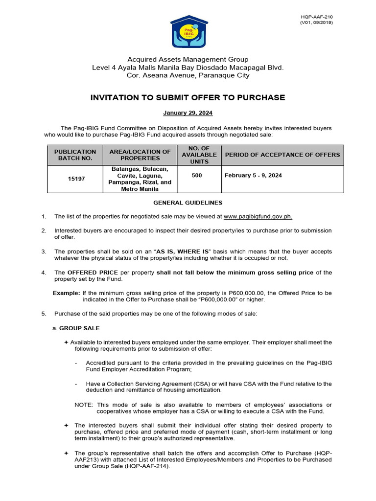 NCR NegoSale Batch 15197 012924-1 | PDF | Prices | Down Payment
