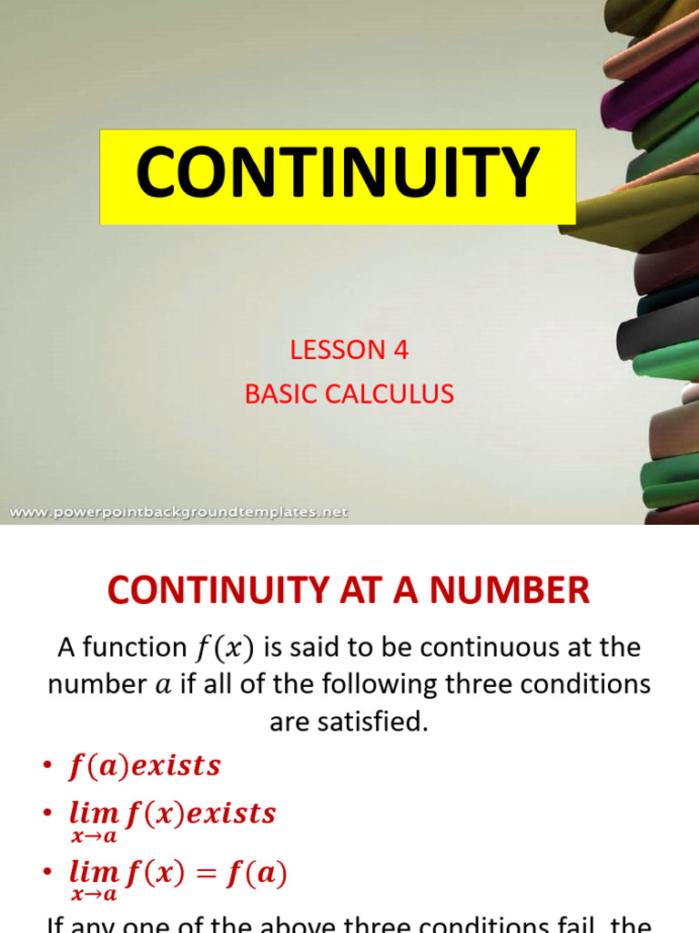 Lesson 4. Continuity 1 Ed | PDF | Continuous Function | Function (Mathematics)
