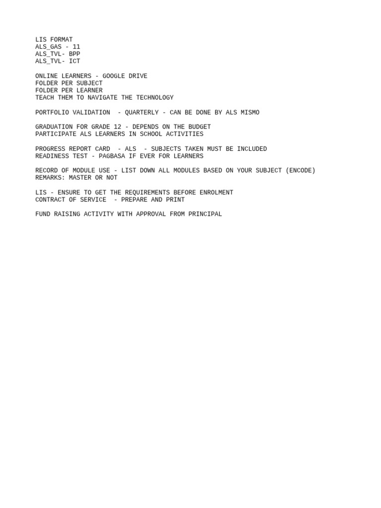 Als Shs Enrolment Validation | PDF