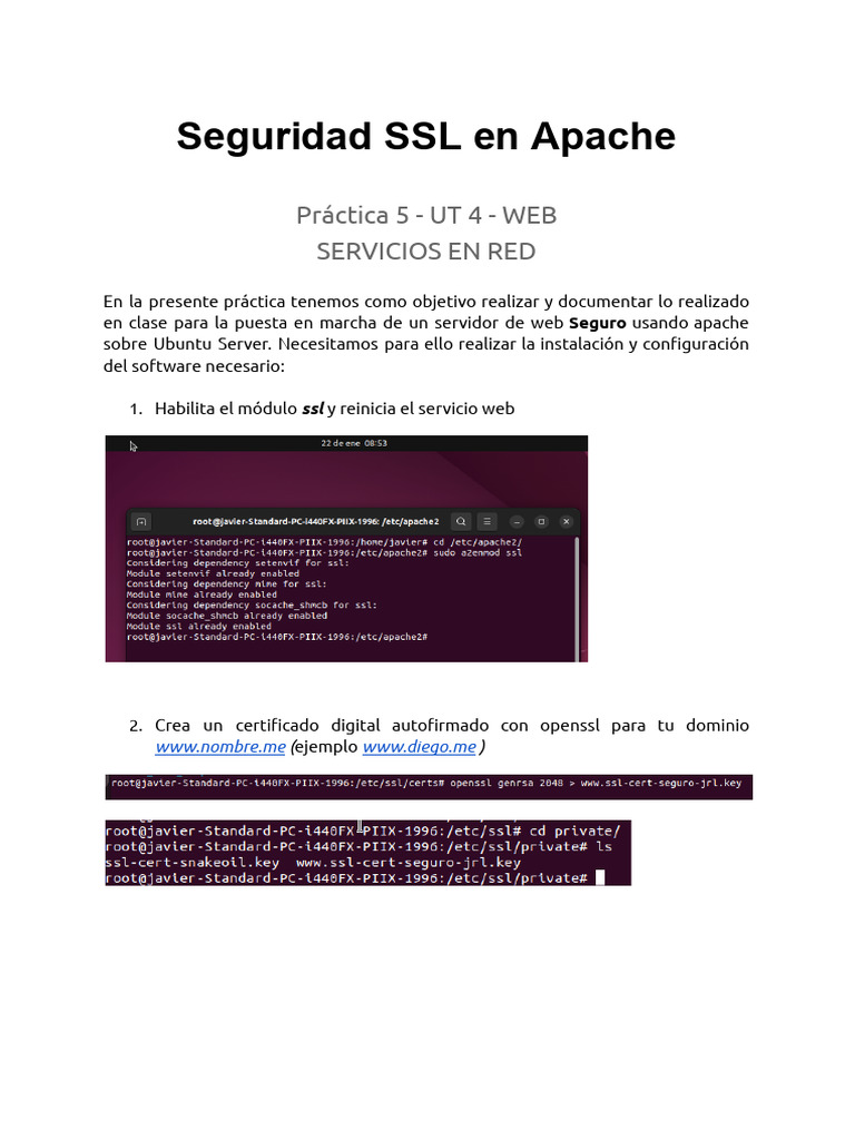 Practica 5 Seguridad SSL | PDF