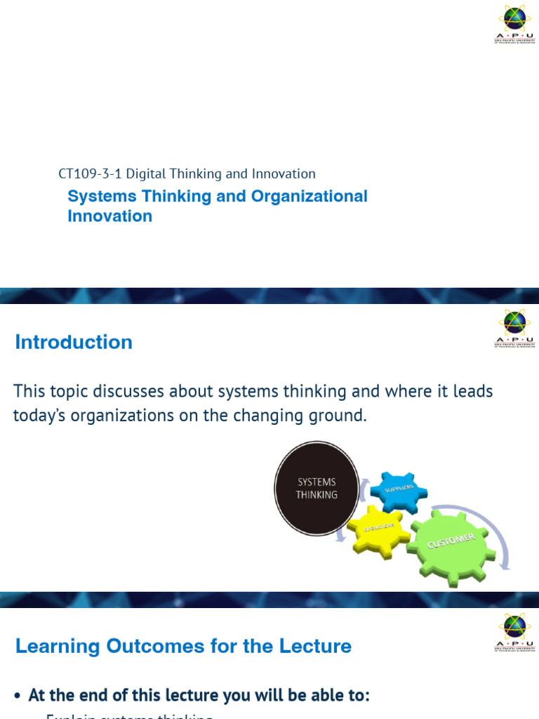 Systems Thinking for Organizational Change | PDF | System | Innovation