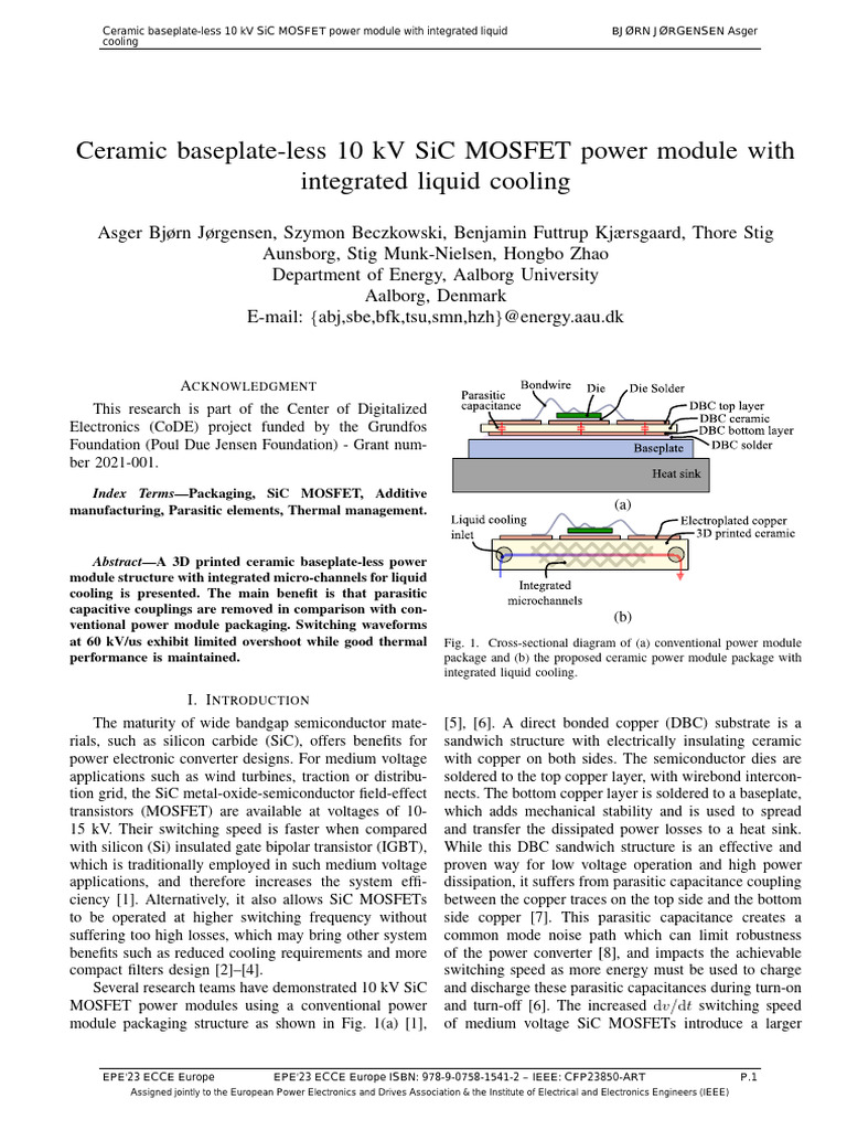 Ceramic Baseplate-Less 10 KV SiC MOSFET Power Module With Integrated ...